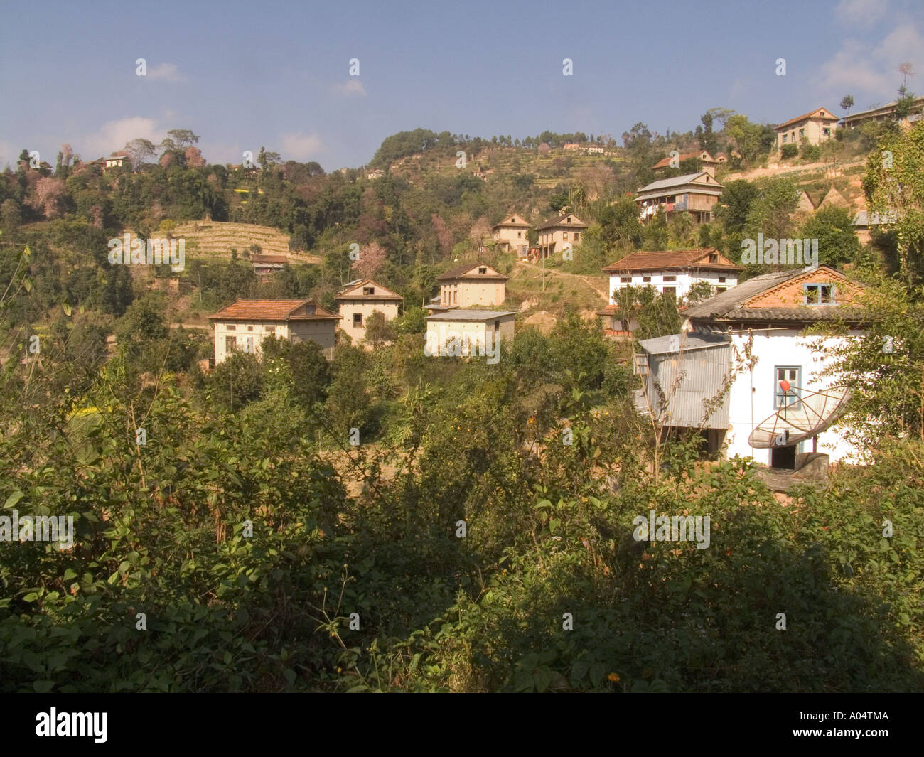 KAVRE VILLAGE DHULIKHEL VALLEY NEPAL November Local houses one with a ...