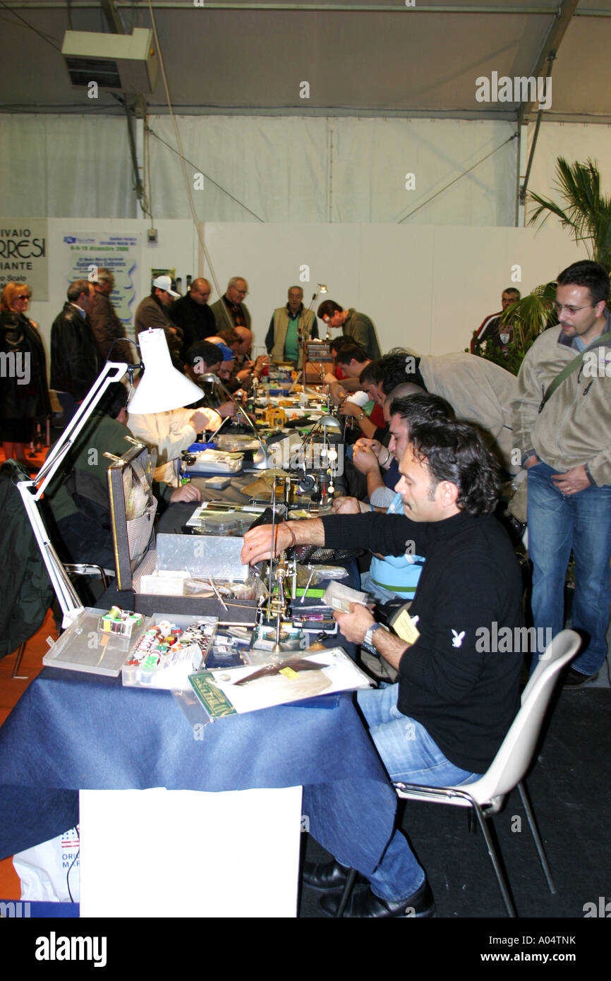Fly tying competition in Italy Stock Photo - Alamy