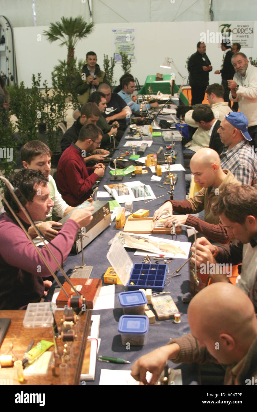 Fly tying competition in Italy Stock Photo - Alamy