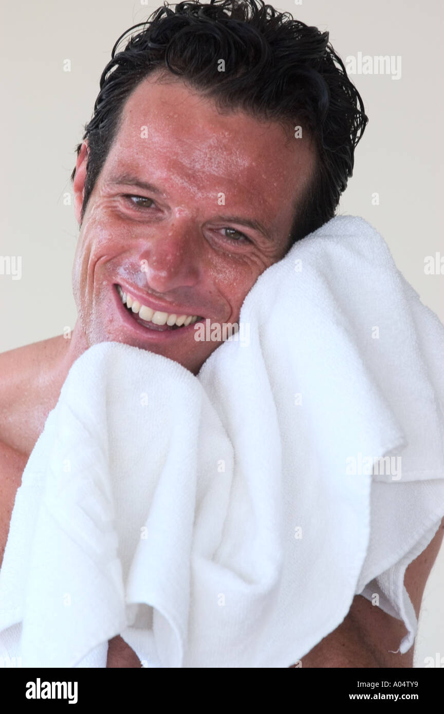 Morning Zest - Male Beauty Shot Stock Photo - Alamy