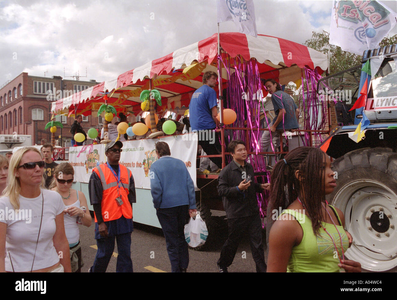 Float going through streets of Notting Hill London during annual summer ...