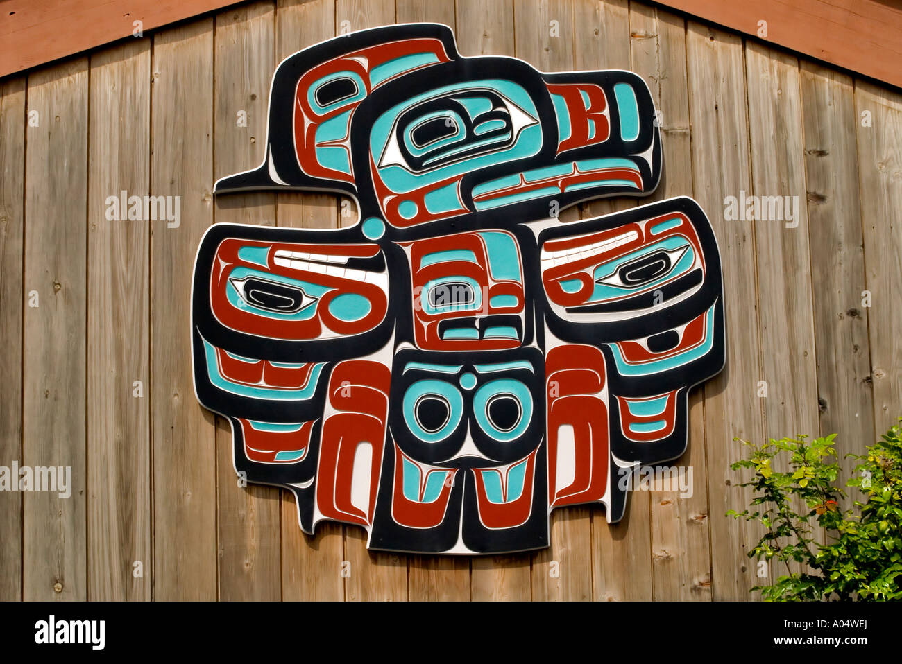 USA, Washington, Sequim Jamestown, S'Klallam Tribal Center, painted ...
