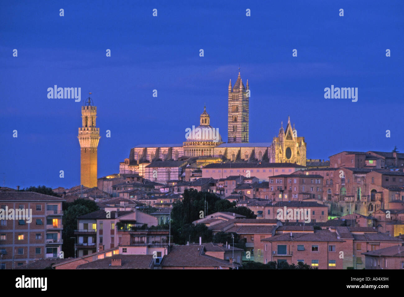Siena at night Italy July Stock Photo - Alamy