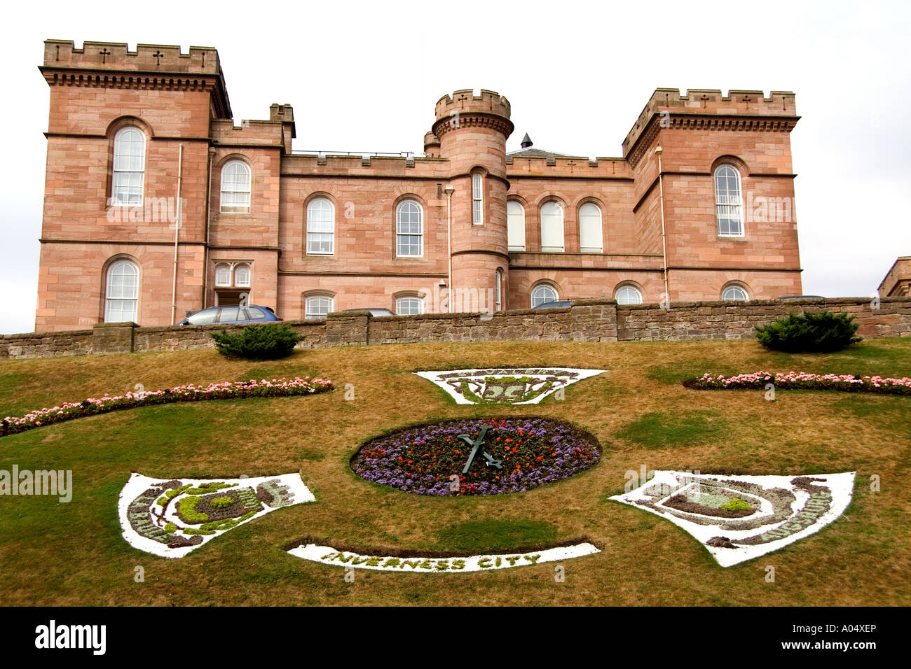 Front entrance of the famous Inverness Castle in quaint town of ...