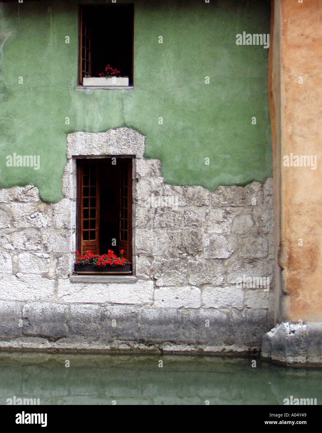 French water front house facia Green apricot paint looks like icing ...