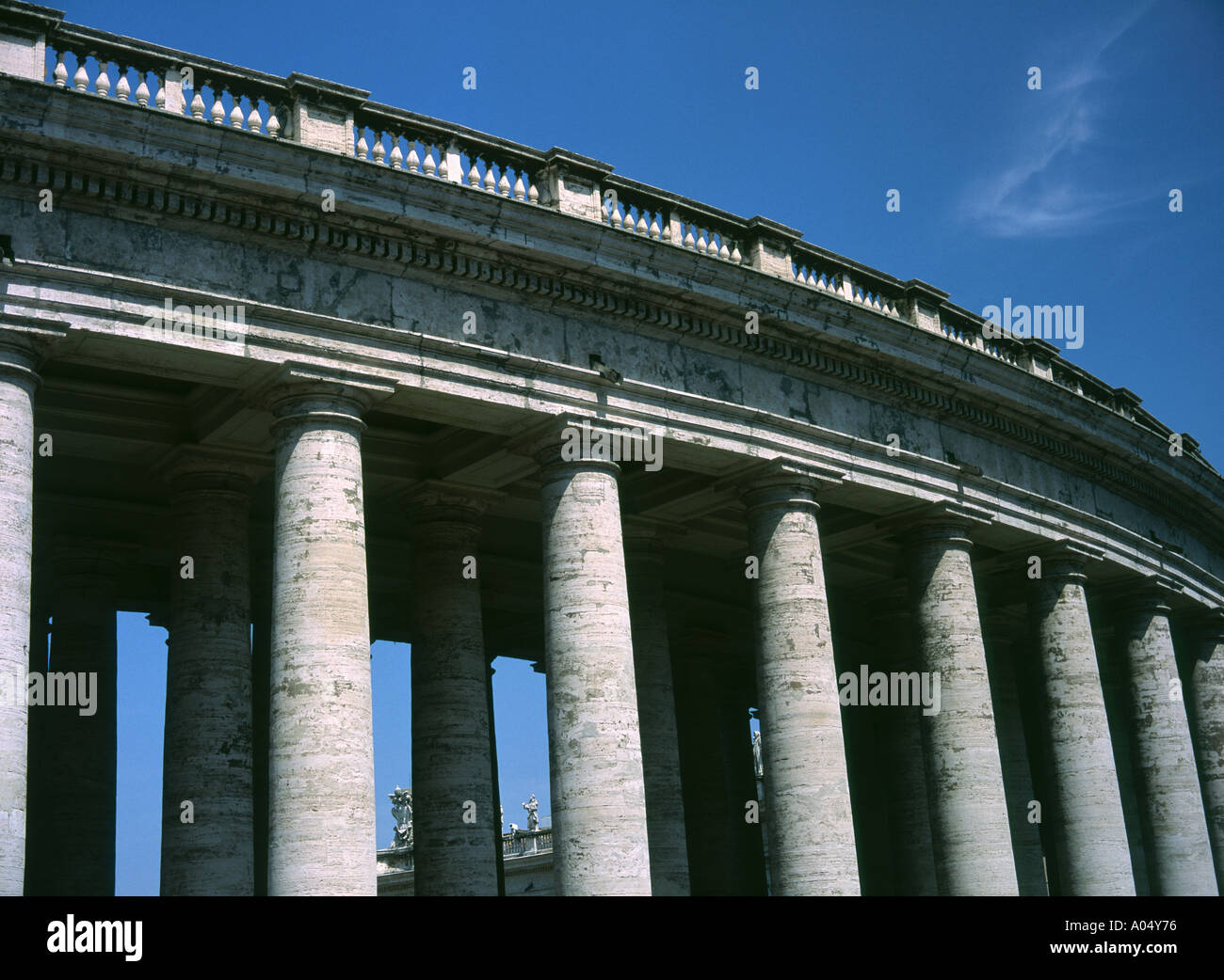 The colonade at St Peter's cathedral, Rome, Italy, designed by Gian ...