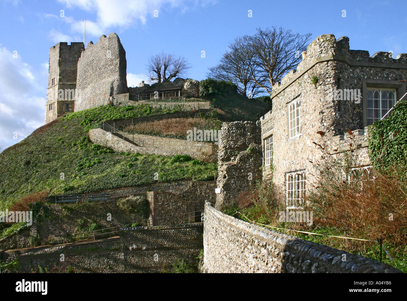 Lewes Castle East Sussex taken from the Barbican Stock Photo - Alamy