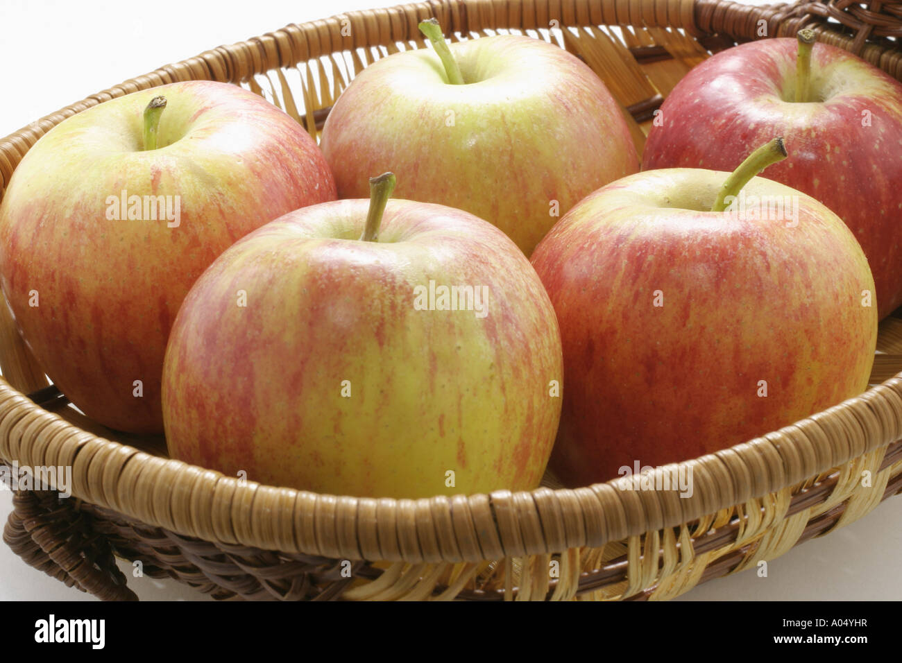 Red Gala Apples in Basket Stock Photo - Alamy