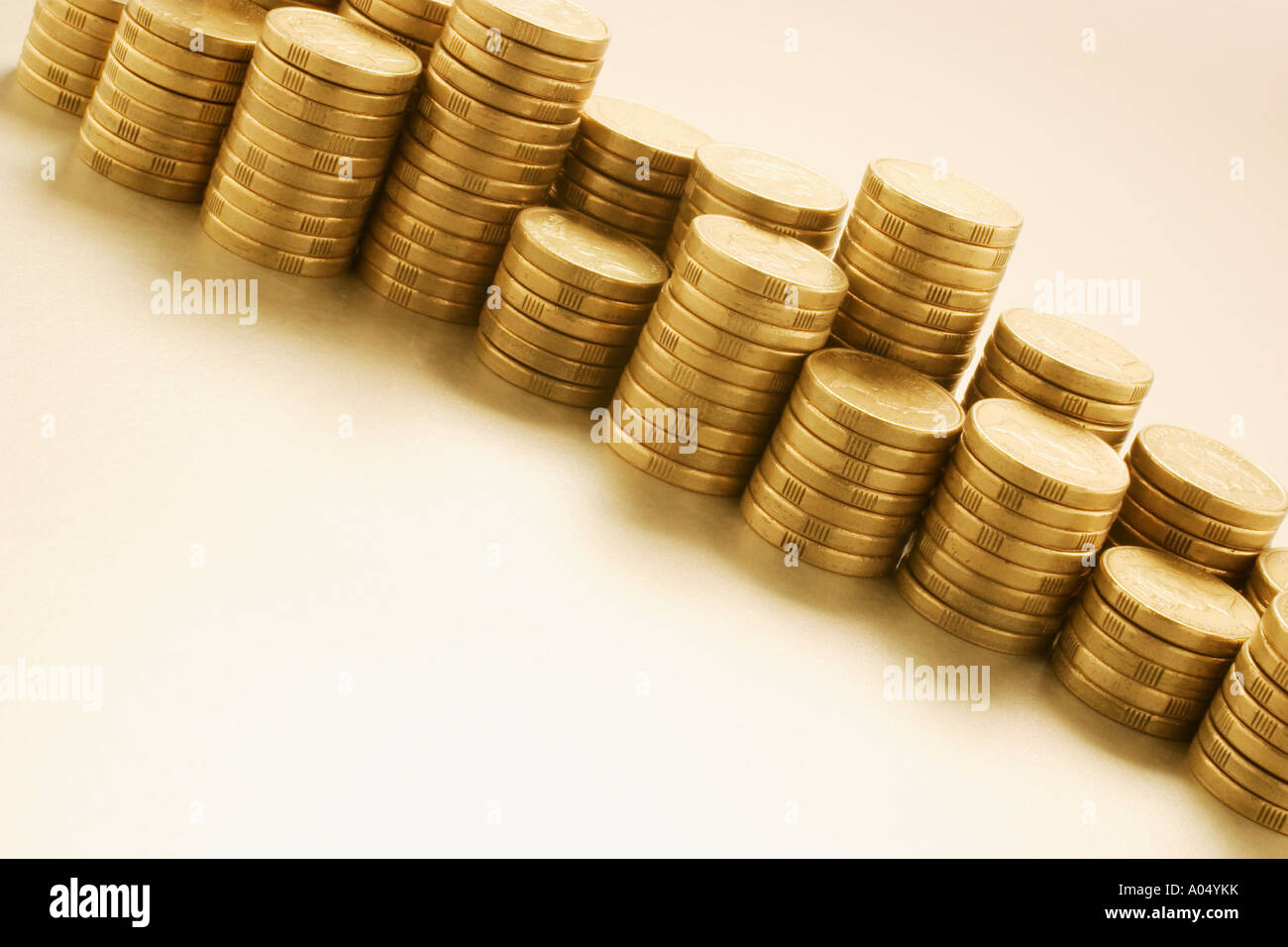 Stacks of Coins Stock Photo - Alamy