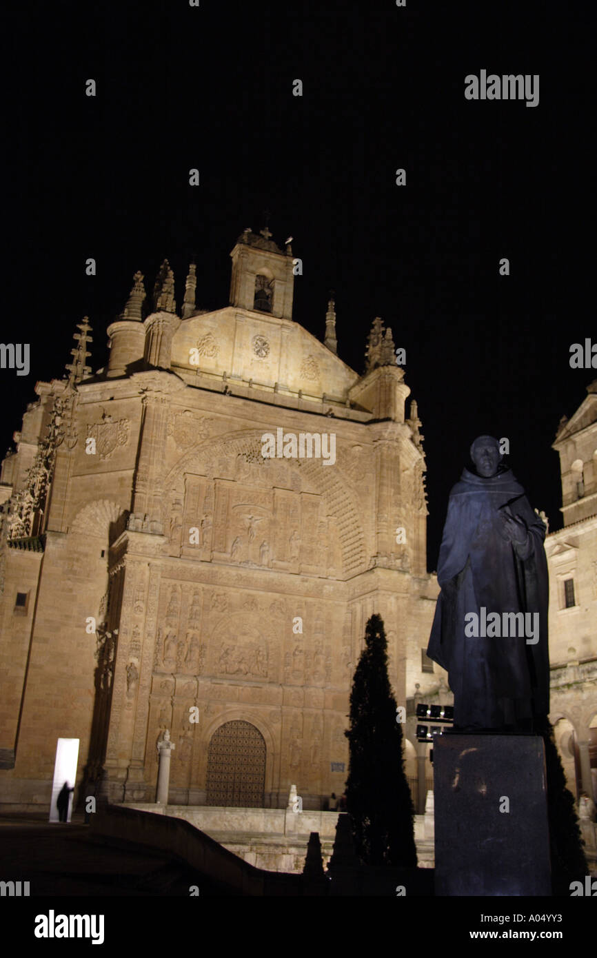 The statue of San Esteban (St. Stephen) stands in front of the convent ...