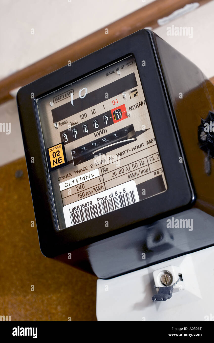 Electricity Meter England great Britain UK Stock Photo - Alamy