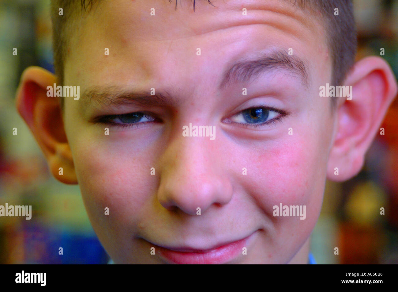 face schoolboy smile adolescent Stock Photo - Alamy