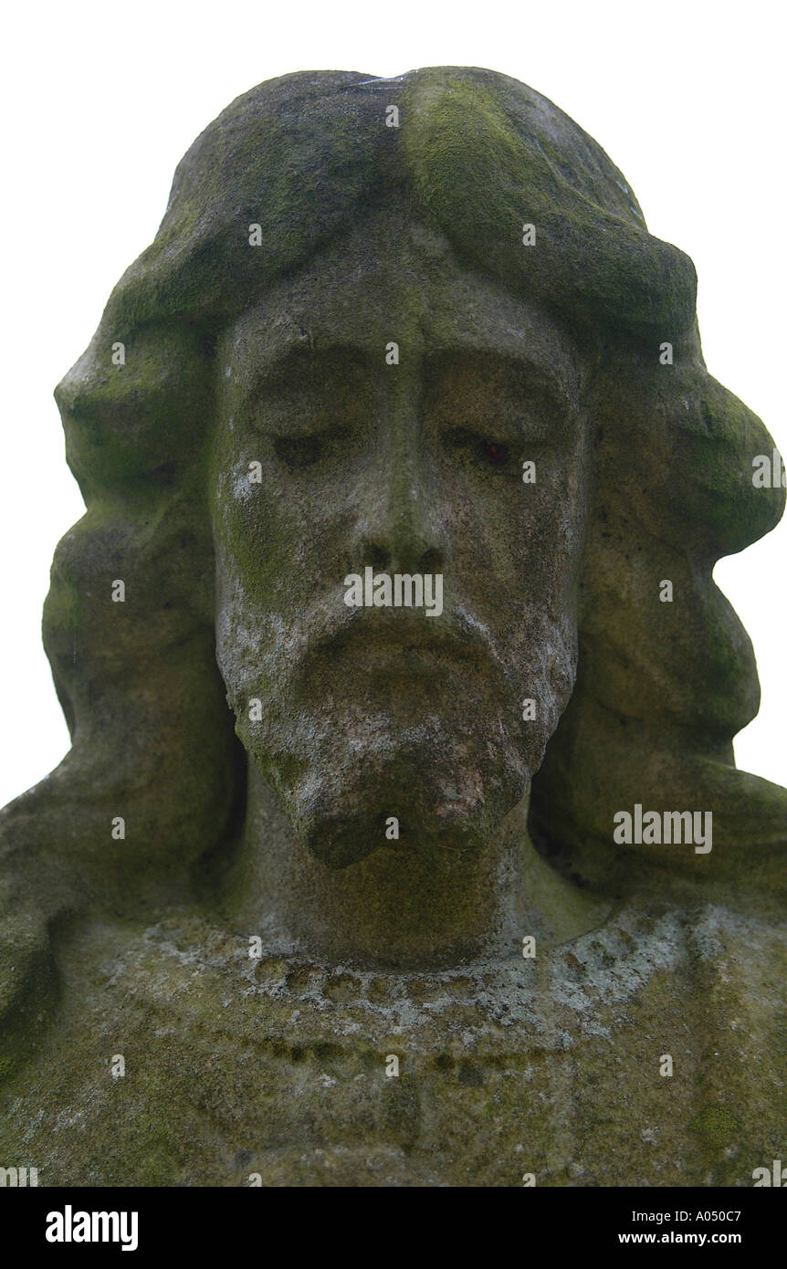 Jesus Christ statue headstone Stock Photo - Alamy