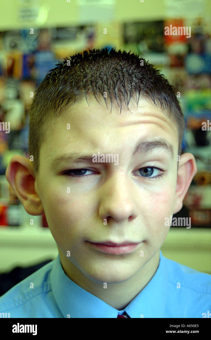 schoolboy face teenage school Stock Photo - Alamy