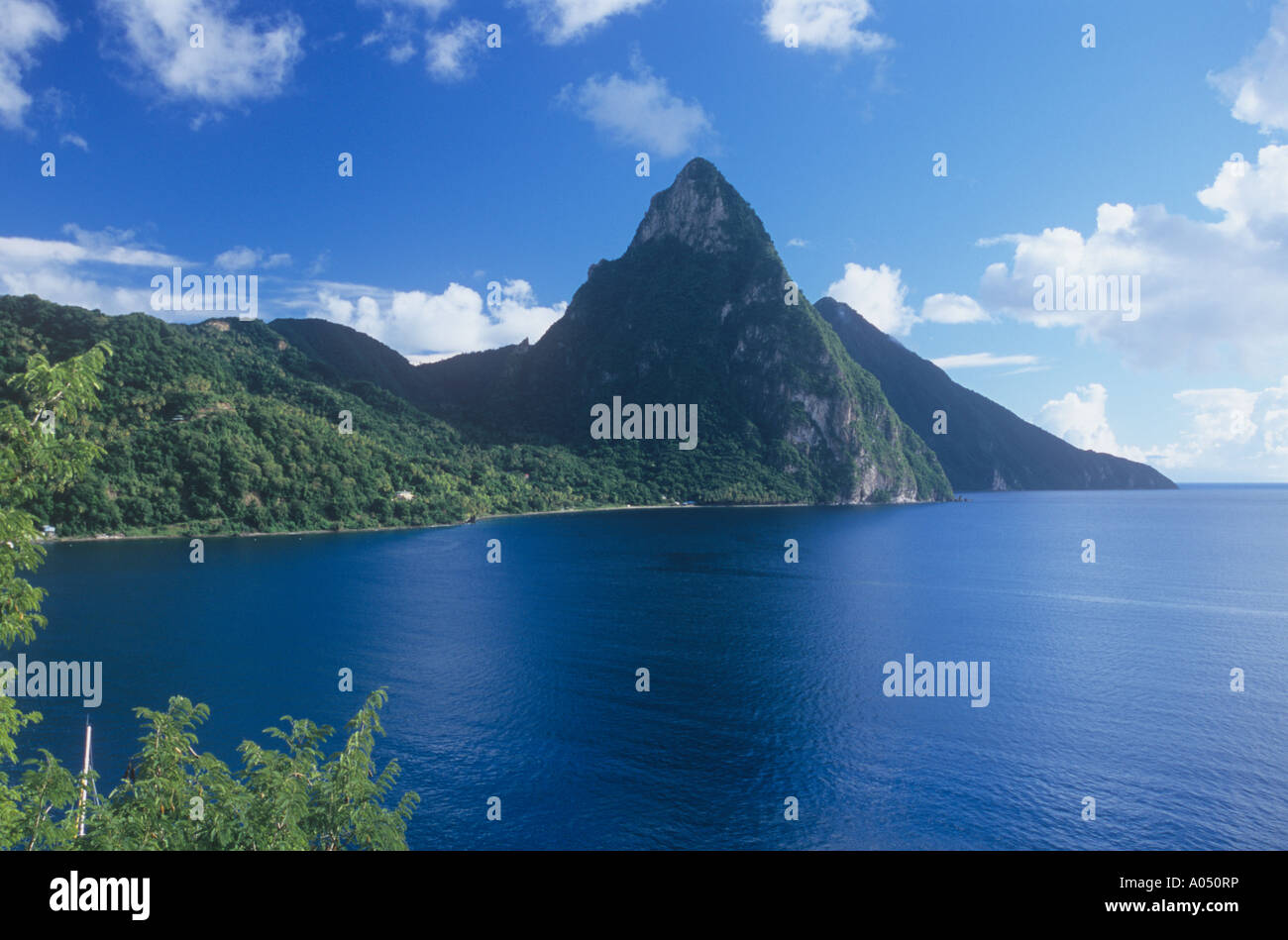 The Pitons St Lucia Stock Photo - Alamy