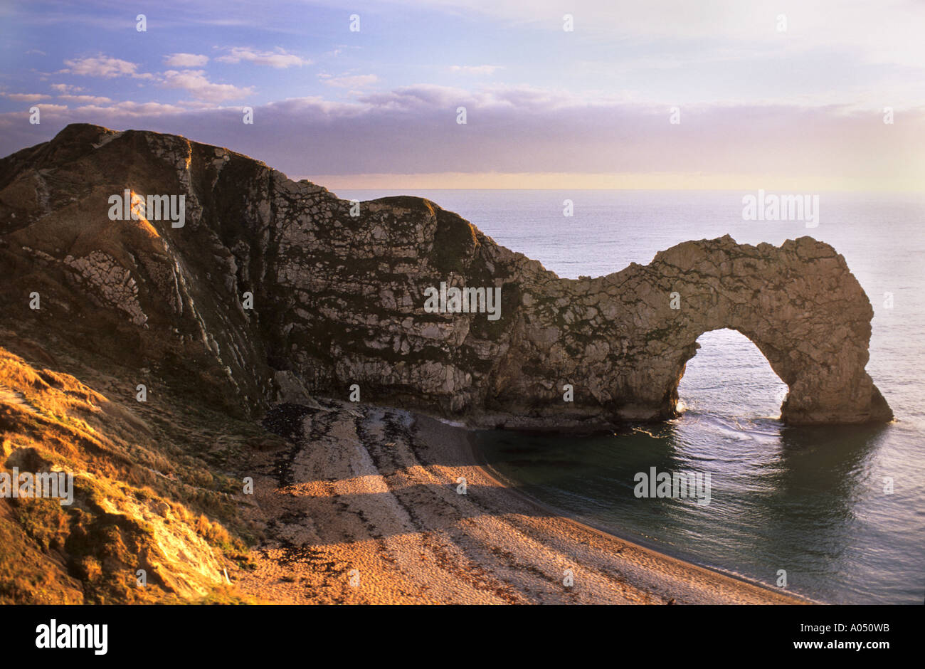 Durdle Door Dorset in Late Afternoon Sunshine Stock Photo - Alamy