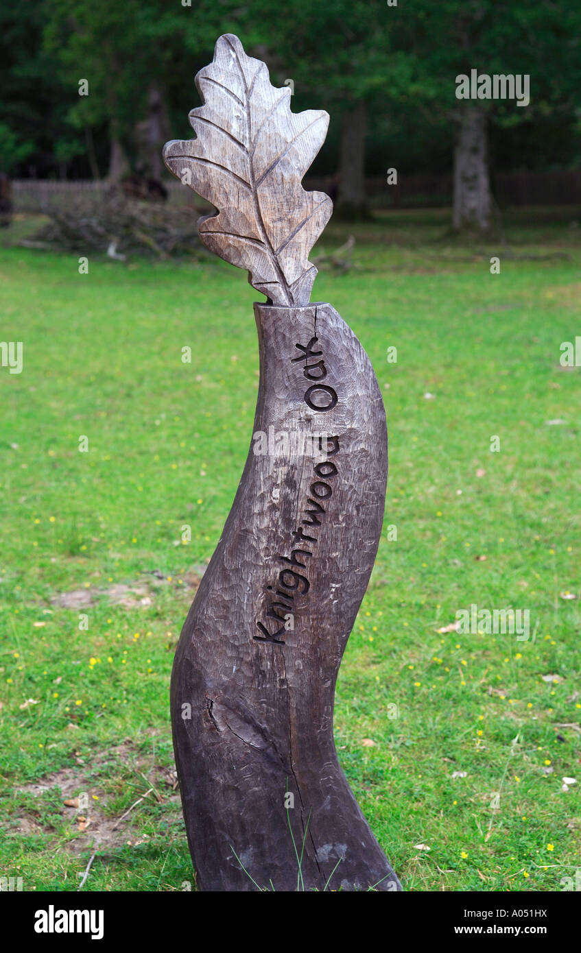 Knightwood Oak Carved Sign New Forest National Park Hampshire England ...