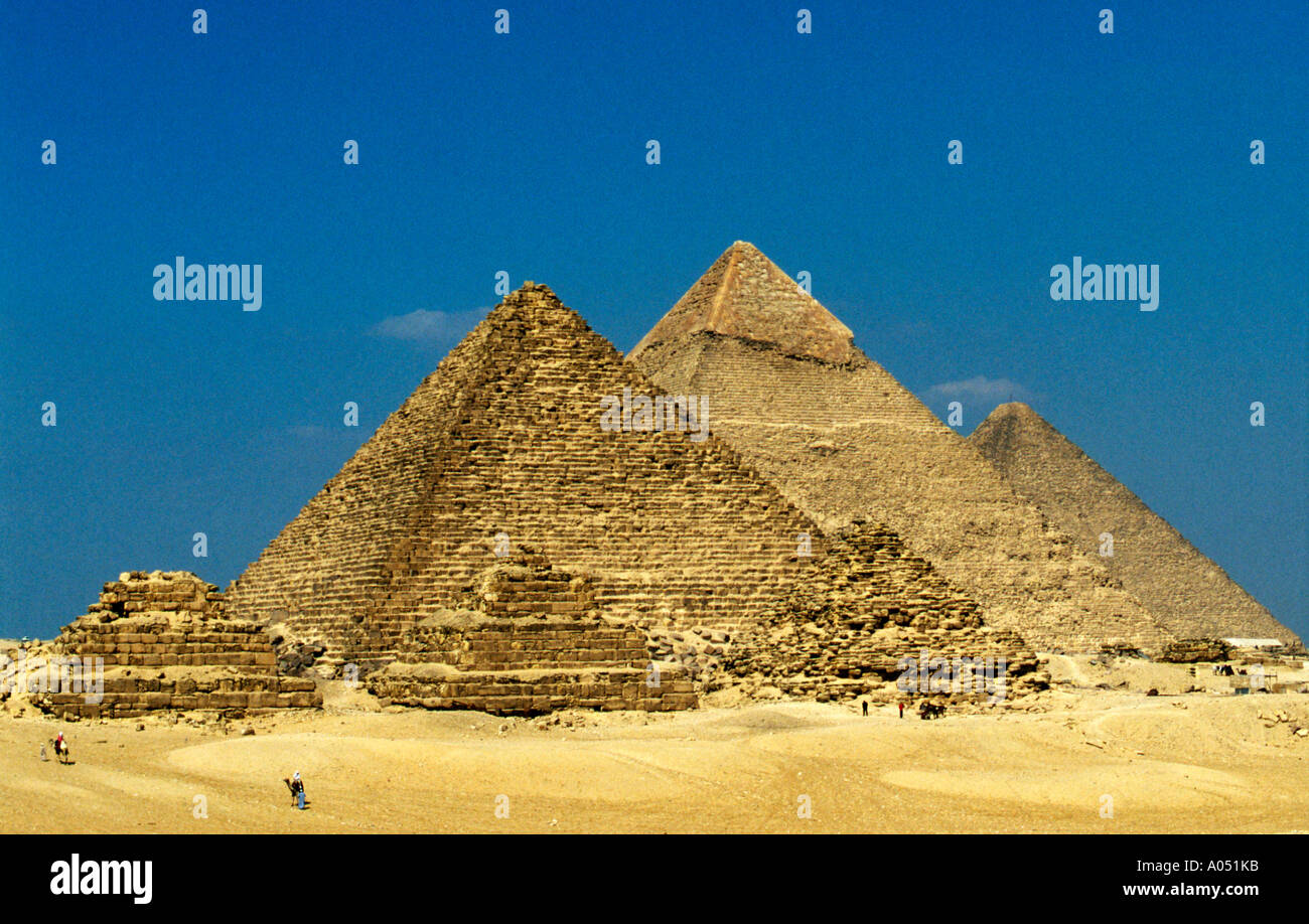 The Pyramids of Gizeh near Cairo, Egypt, UNESCO world heritage site ...