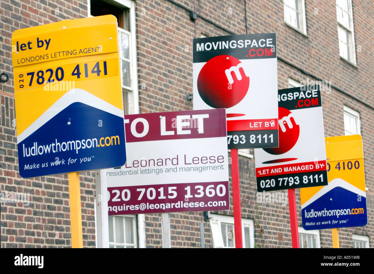 A row of to let signs outside a maisonette in London, England, UK Stock ...
