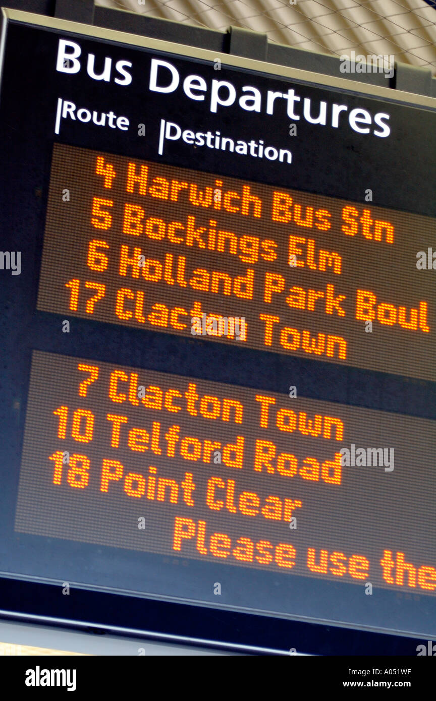 Electronic bus timetable hi-res stock photography and images - Alamy