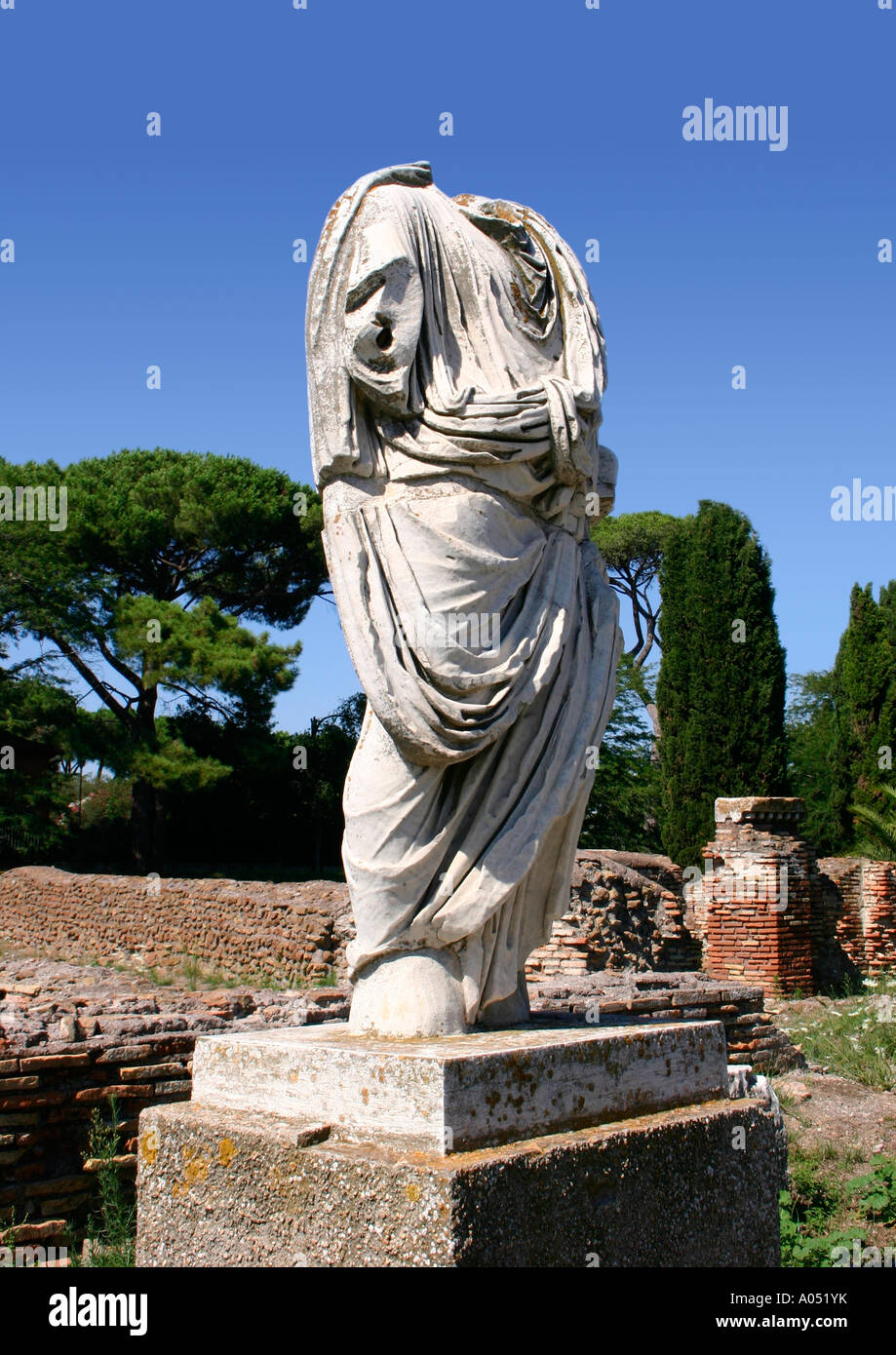 Headless statue in Ostia Antica, rome, italy Stock Photo - Alamy