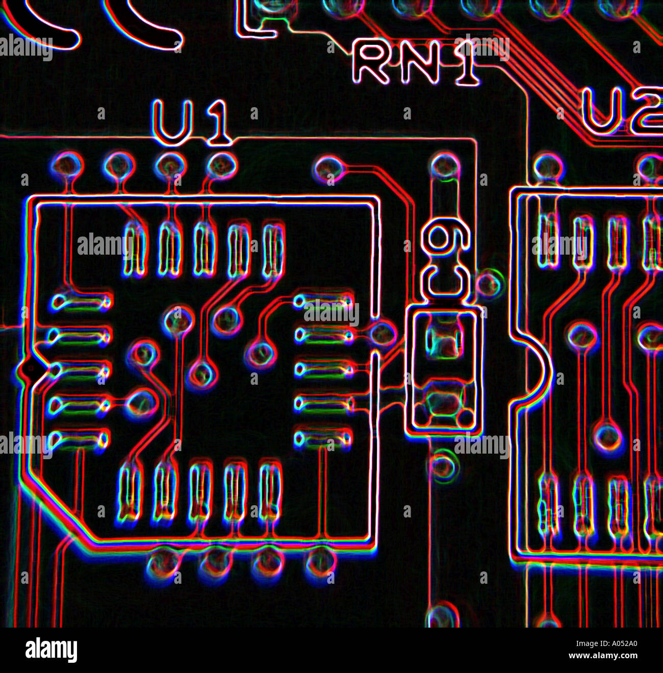 circuit board neon Stock Photo - Alamy