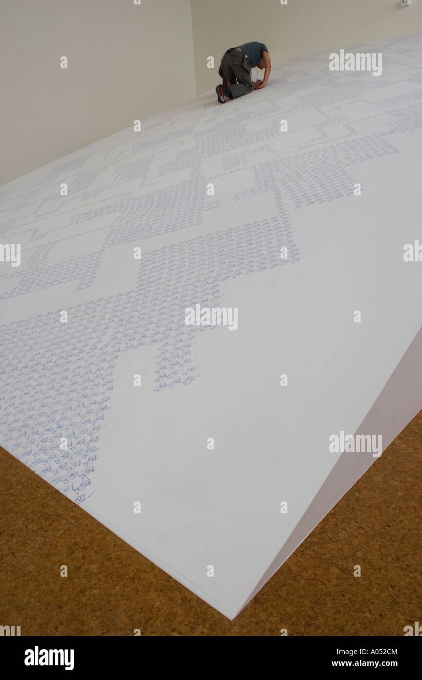 Artist Mark Anstee working on "occupation Stock Photo - Alamy