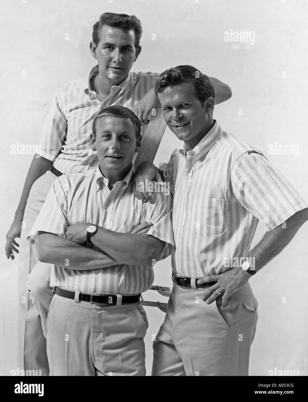 KINGSTON TRIO US folk group with clockwise from top Dave Guard, Bob ...