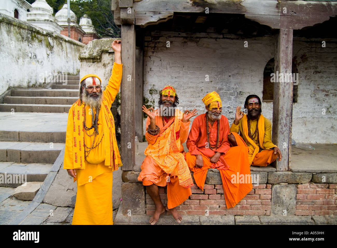 Kathmandu Nepal religious man who are characters painted in costume ...