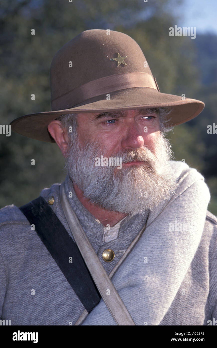 portrait of confederate army soldier officer at historic Civil War ...