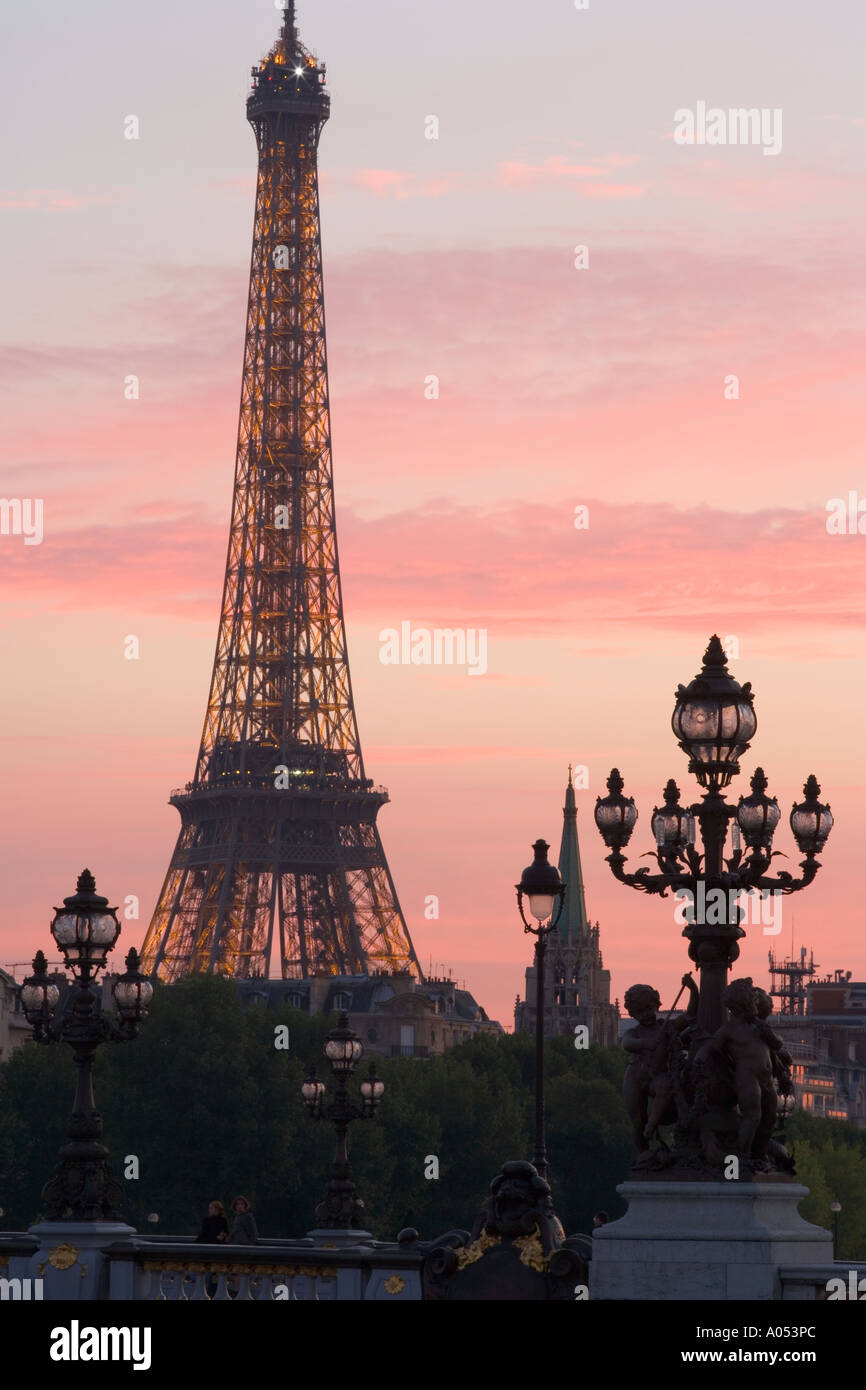 The Eiffel Tower, Bridge Alexandre III. Paris. France Stock Photo - Alamy