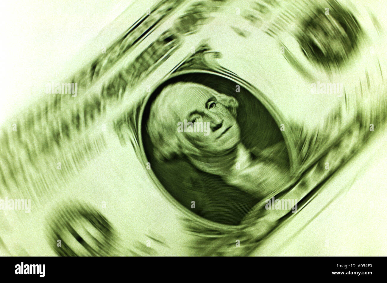 United States One Dollar Bill Blurred Spinning Motion Close up Stock ...
