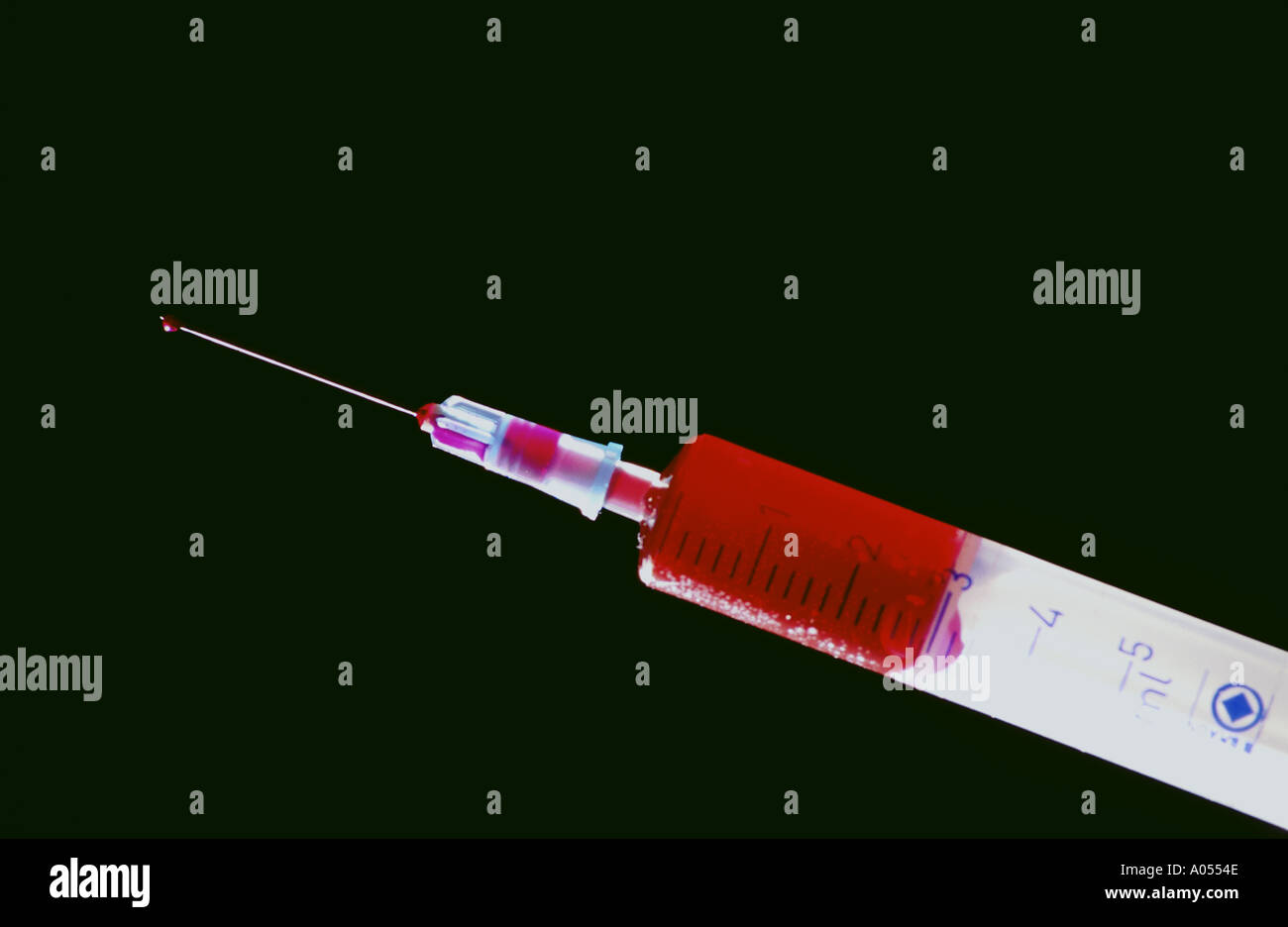 medicine injection with red serum Stock Photo - Alamy
