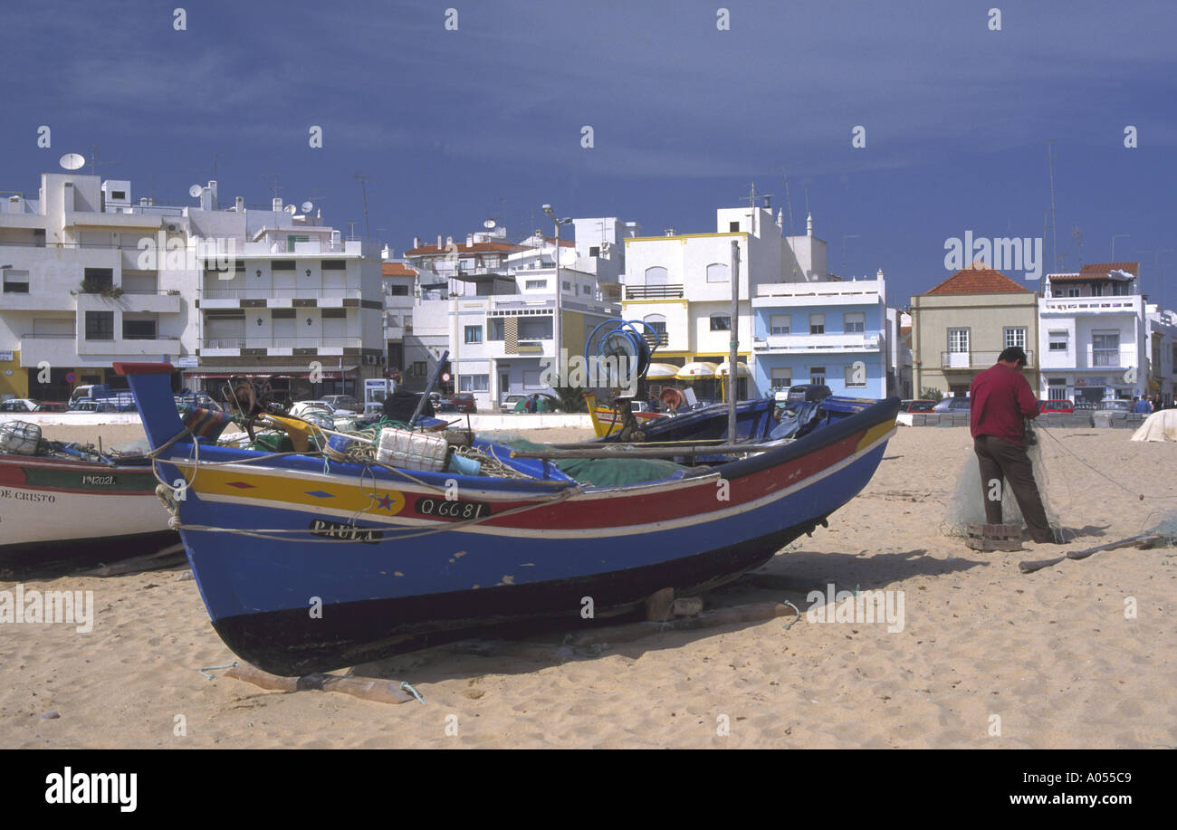 portugal fishing boat beach mediterranean Stock Photo - Alamy
