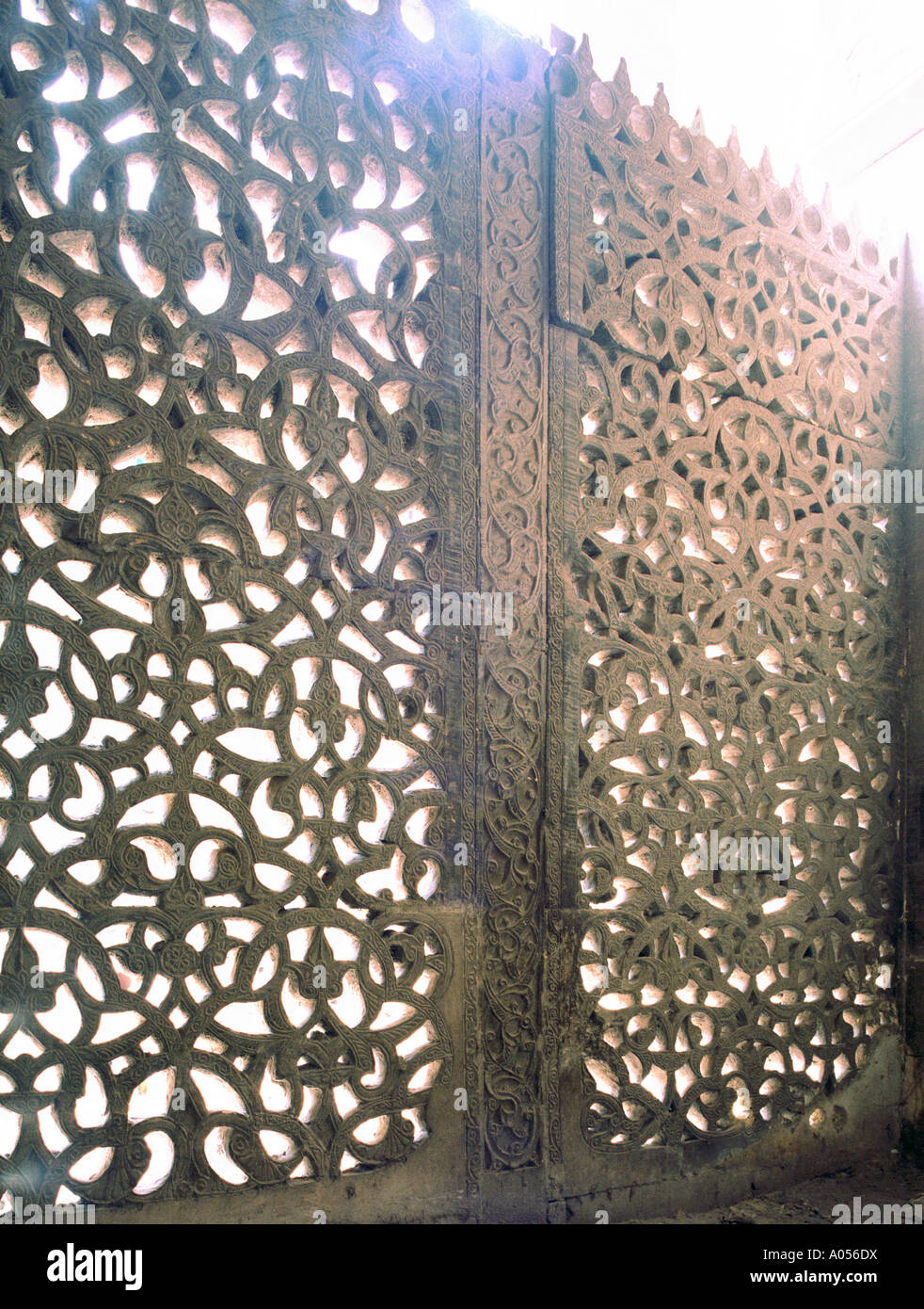 carved stone arabesque grille, Complex of Salar and Sanjar, Cairo ...