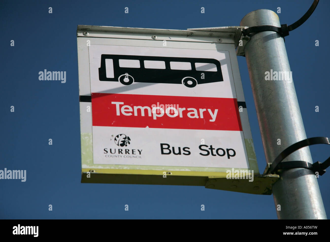 Temporary bus stop sign hi-res stock photography and images - Alamy