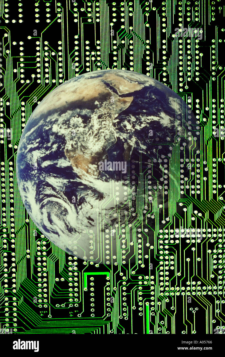 Digital tech earth globe spinning hi-res stock photography and images ...