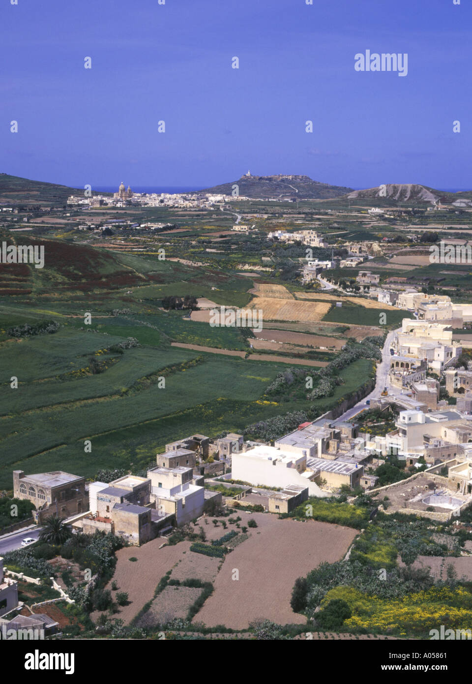 dh VICTORIA GOZO Victoria and Zebbug view from the Citadel walls Stock ...
