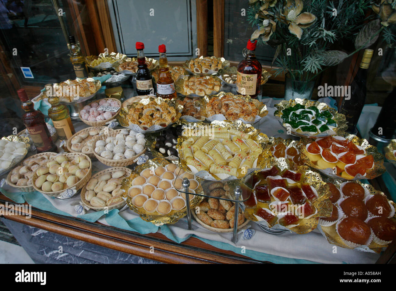 Sweet shop window in Barcelona Spain Europe Stock Photo - Alamy