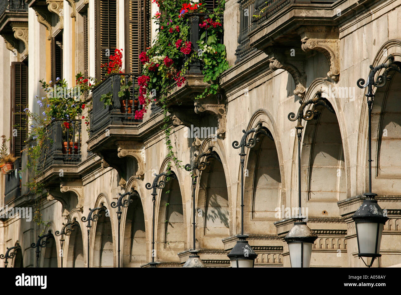 Placa Reial Barcelona Spain Europe Stock Photo - Alamy
