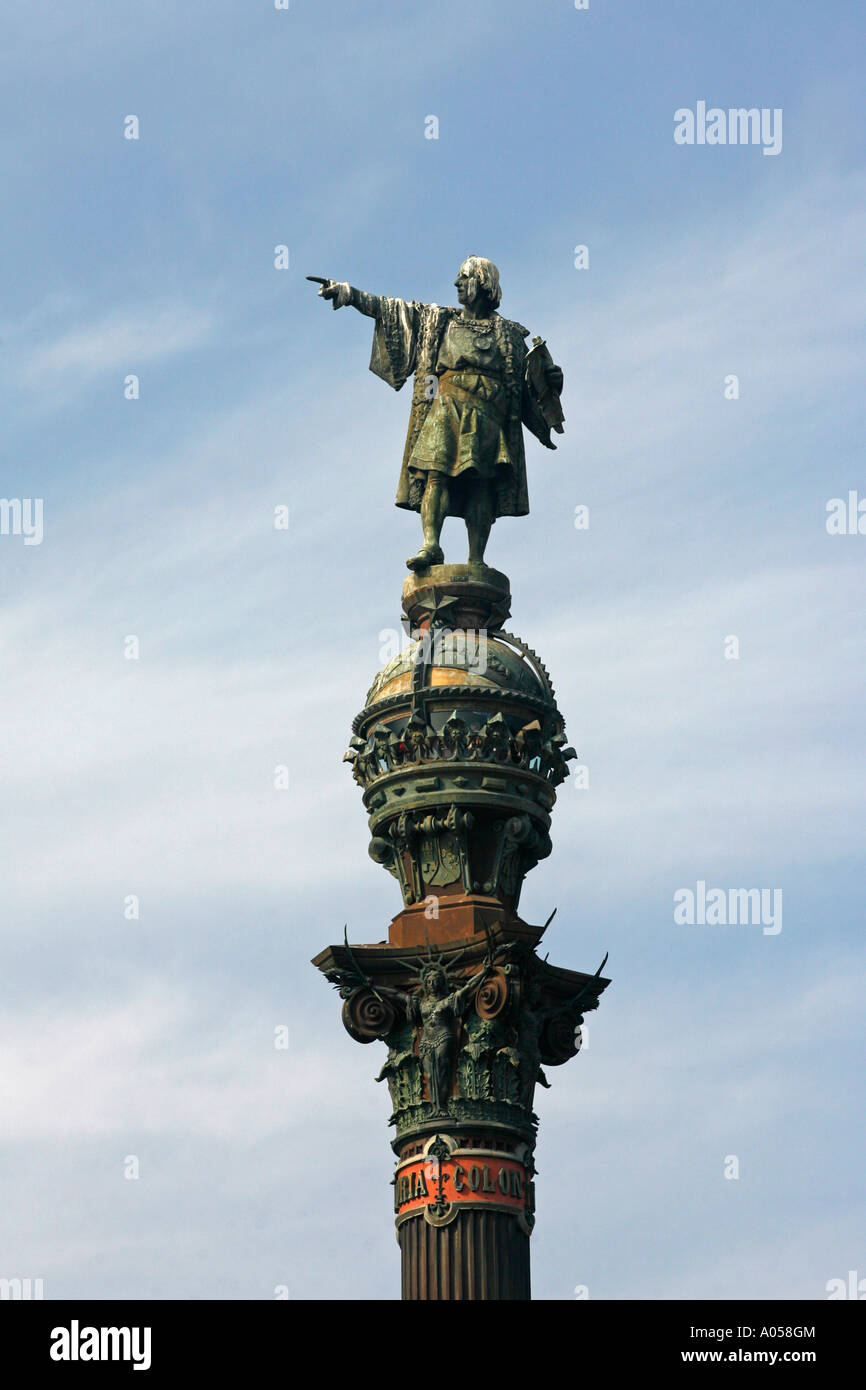 Statue of Christopher Colombus Barcelona Spain Europe Stock Photo - Alamy