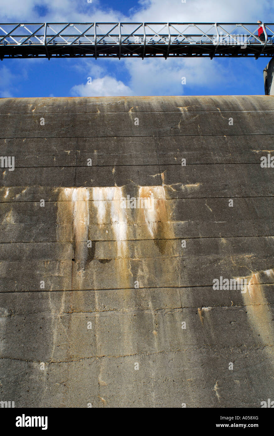section of dam wall and walkway, Mundaring Weir, Western Australia ...