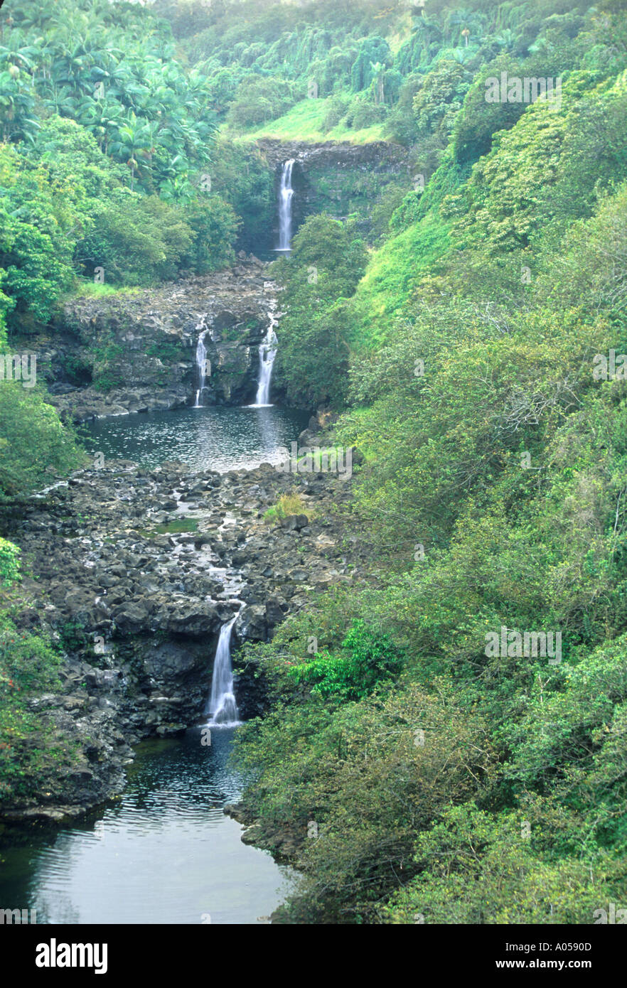 PH-71 THE THREE UMAUMA FALLS Stock Photo - Alamy