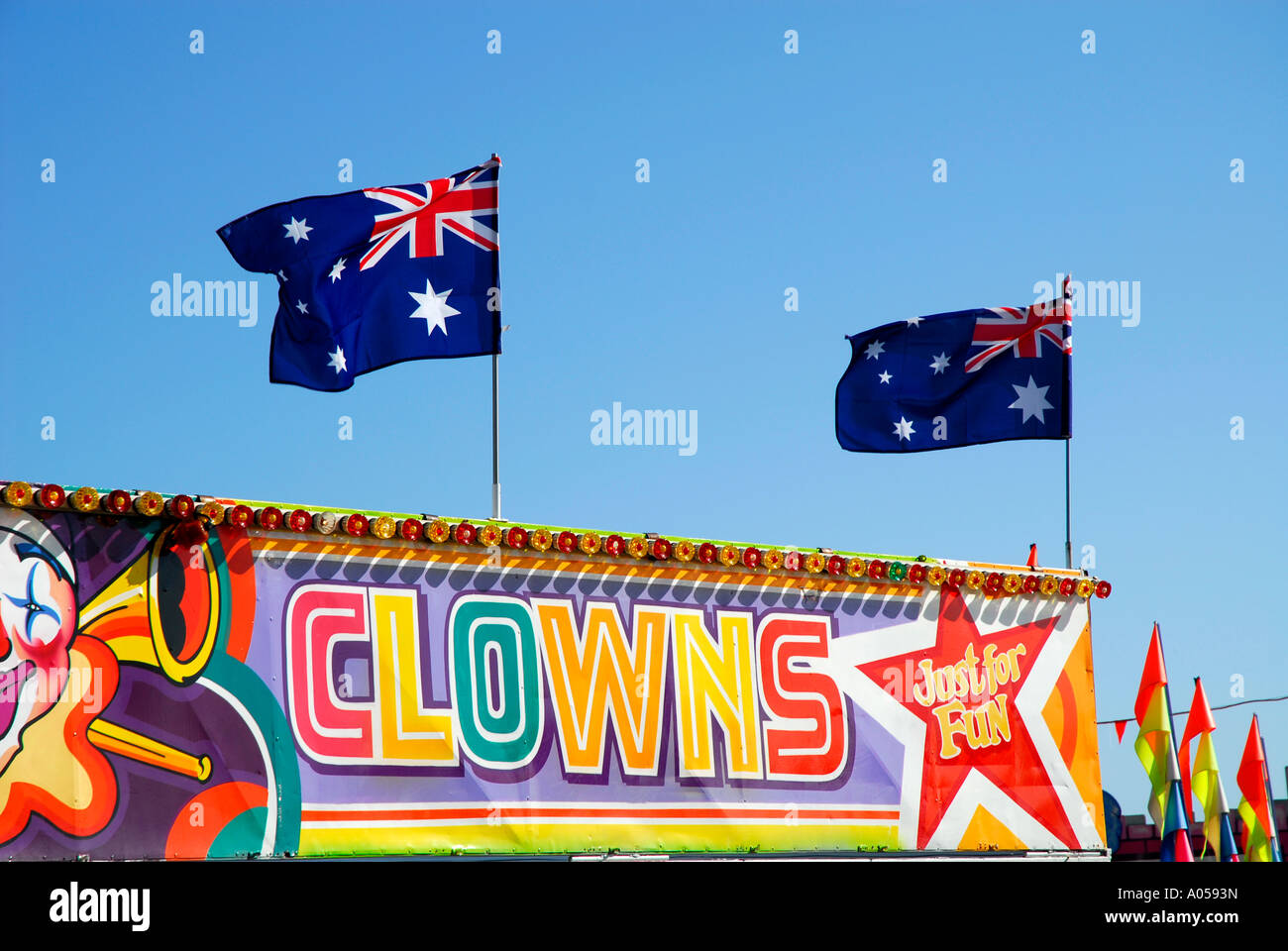 Clown sign with Australian flags Stock Photo - Alamy