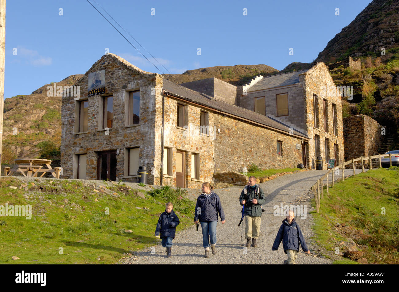 Visitors Sygun Copper Mine Beddgelert Snowdonia North West Wales Stock ...