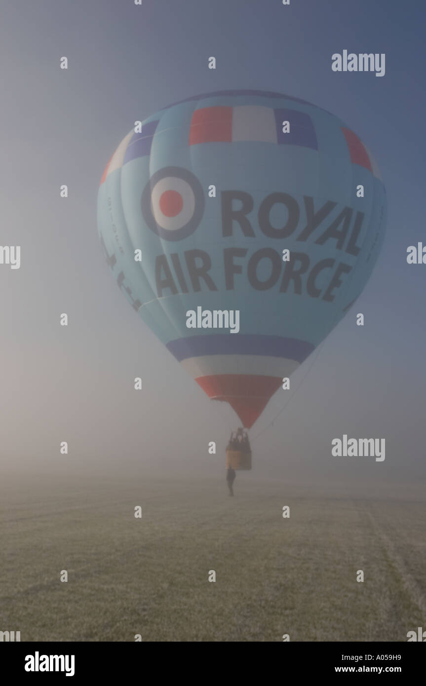 RAF Balloon landing in mist Stock Photo - Alamy
