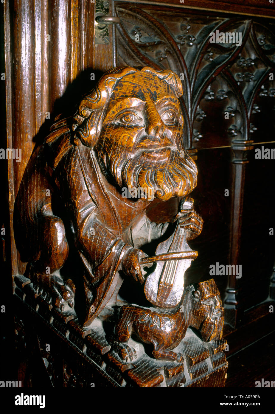 Medieval wooden carving hi-res stock photography and images - Alamy