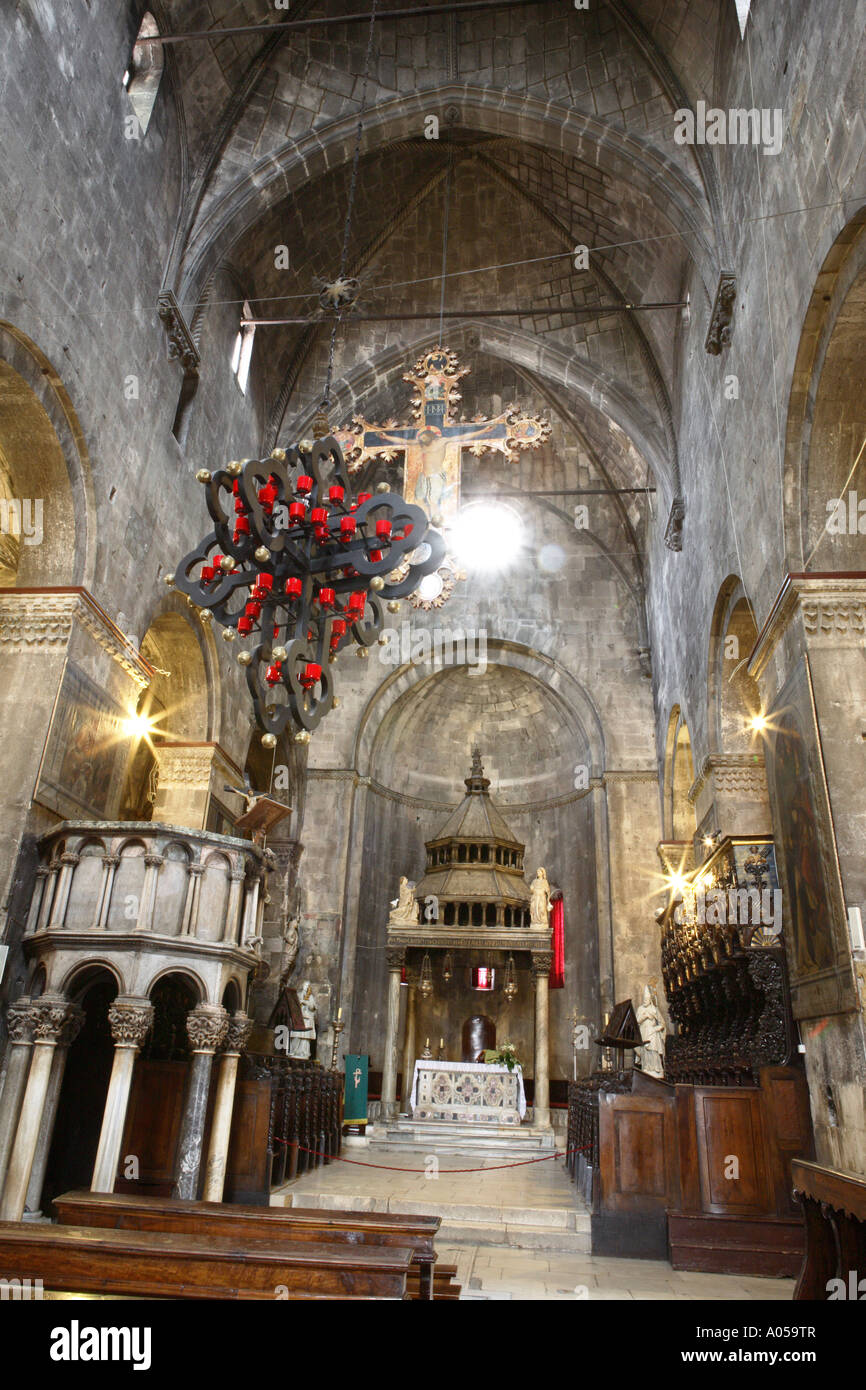 Interior cathedral st lawrence trogir hi-res stock photography and ...