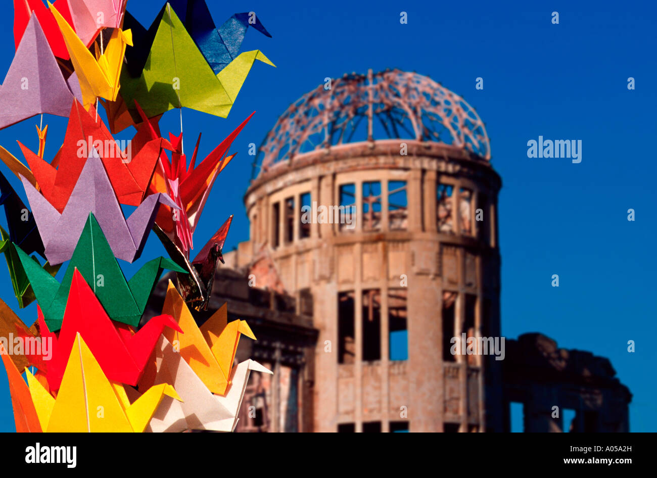Atomic Bomb Dome & Paper Cranes, composite Stock Photo - Alamy