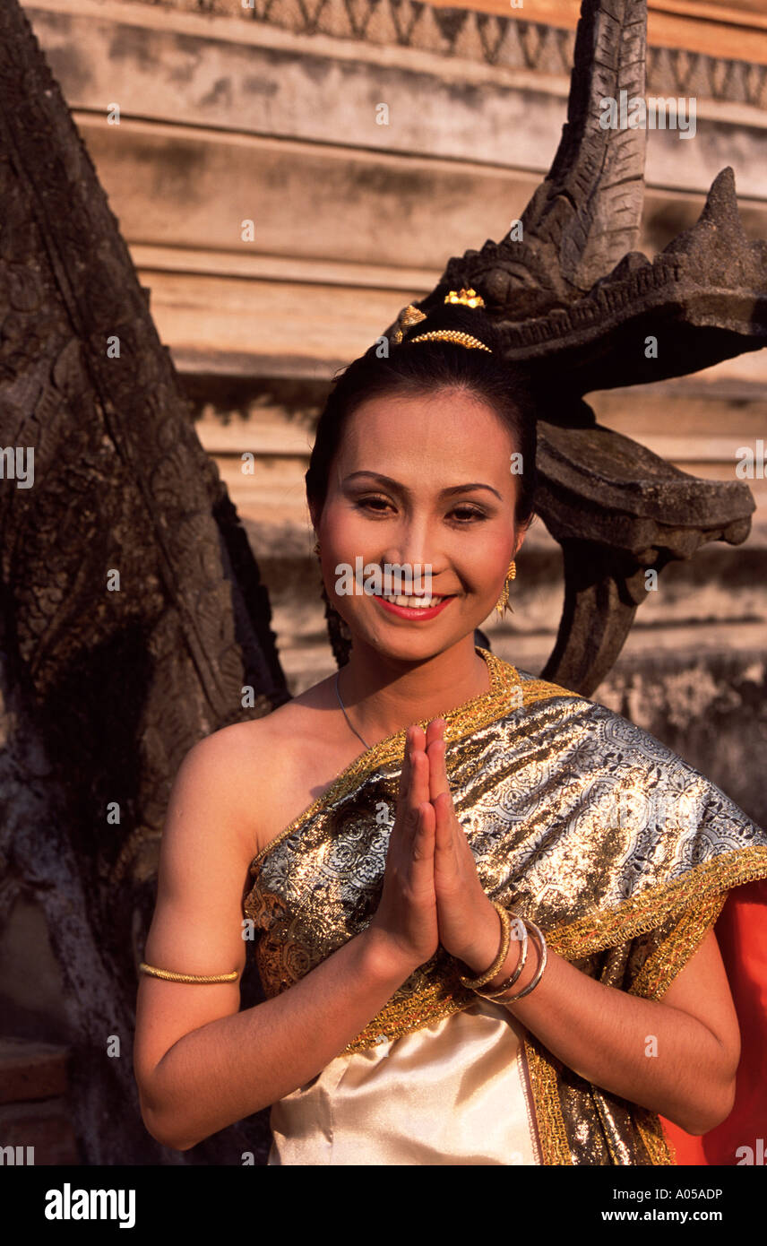 Woman Showing Traditional Greeting Stock Photo - Alamy